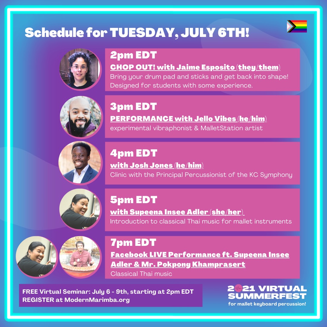 SummerFest 2021 Virtual Schedule – Modern Marimba